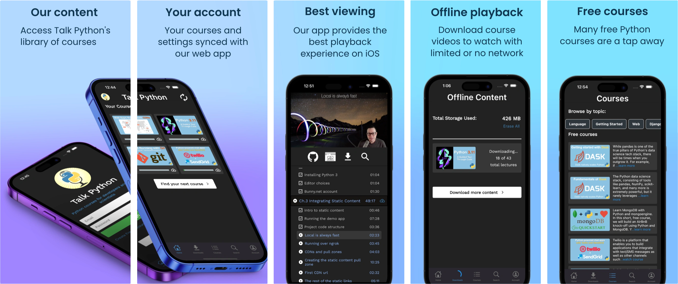 Offline Python Courses App for Android & iOS | Talk Python Training Offline Python Courses App for Android & iOS | Talk Python Training